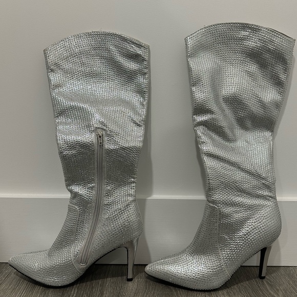 MIA | Shoes | Mia Silver Embellished Boots | Poshmark
